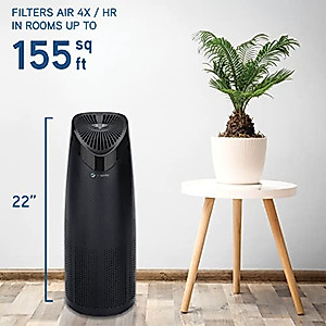 Germ Guardian Air Purifier with HEPA Filter,Removes 99.97% of Pollutants,Covers Large Room up to 750 Sq. Foot Room in 1 Hr,UV-C Light Helps Reduce Germs,Zero Ozone Verified,22',Black,AC4625BDLX