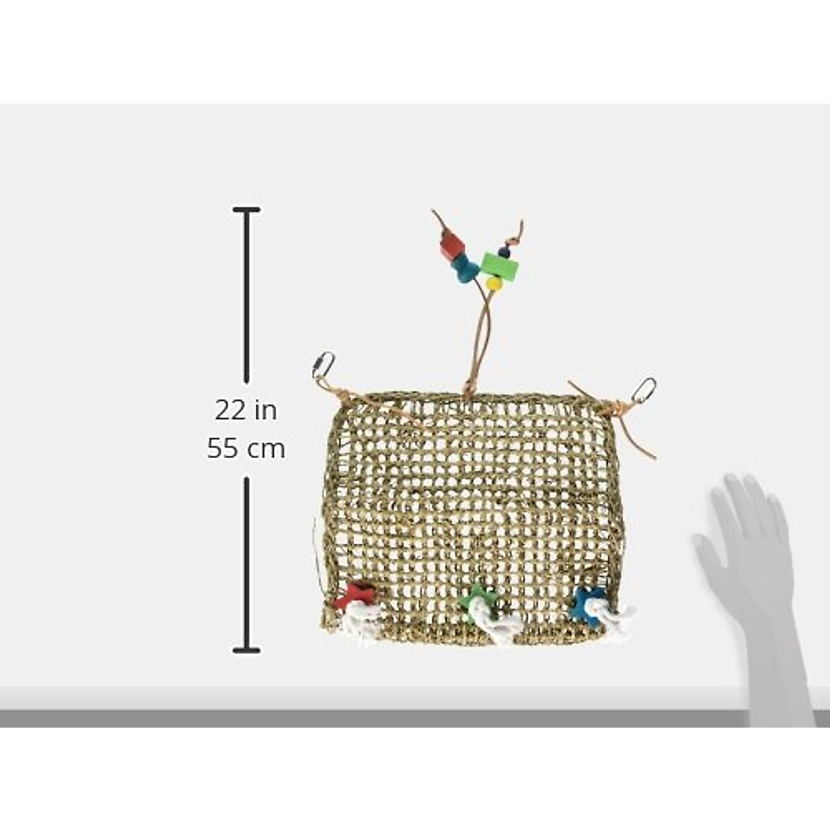 Penn-PLAX Bird-Life Naturally Weaved Seagrass Mat for Birds – Great for Playing, Climbing, and Exercising – Cotton Ropes & Wood Toys