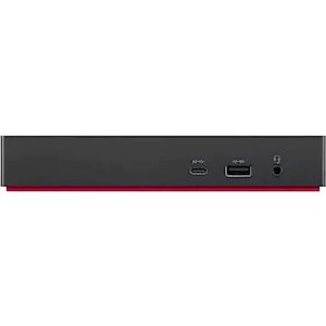 Lenovo - USB-C Dock (Windows Only) - 65W with 90W Power Adapter Attached - Univ Support for Most Win 10 and Above USB-C Notebooks - Multi 4K @ 60 Hz - 2 DP, 1 HDMI, USB-C, USB-A - Black - 40B50090US