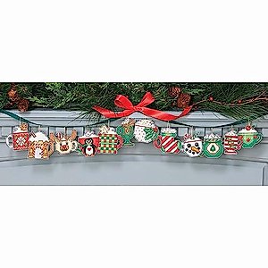 Herrschners Peppermint Mug Garland Counted Cross-Stitch Kit