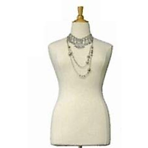 (JF-F14/16W+BS-01NX) Size 14-16 White Female Dress Form Mannequin Plus Size 42" 32" 44" with Wooden Base & Cap (BS-01, White)