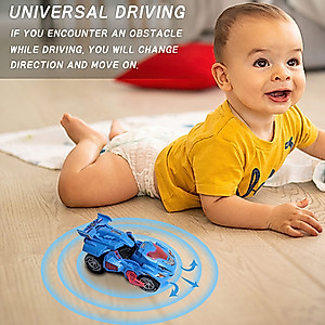 huwairen Dinosaur Toys for 3-6 Year Old Boys for Kids Transforming Dinosaur Car with LED Light and Music Gifts for 4-7 Year Old (Blue)