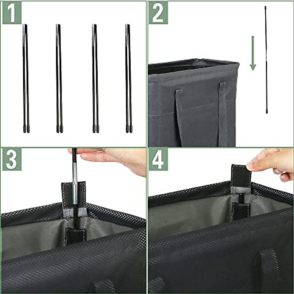 LotFancy 45L Slim Laundry Hamper with Handles, 22’’ Small Thin Laundry Hamper, Narrow Laundry Basket, Foldable Dirty Clothes Corner Bin, Storage Basket for Women Men