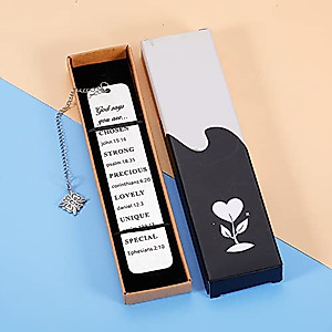 Inspirational Christian Bookmark Gifts for Women Religious Bible Verse First Communion Christening Gift for Boys Girls Teen Daughter Friends Besties Sister Graduation Christmas Birthday Easter Gifts