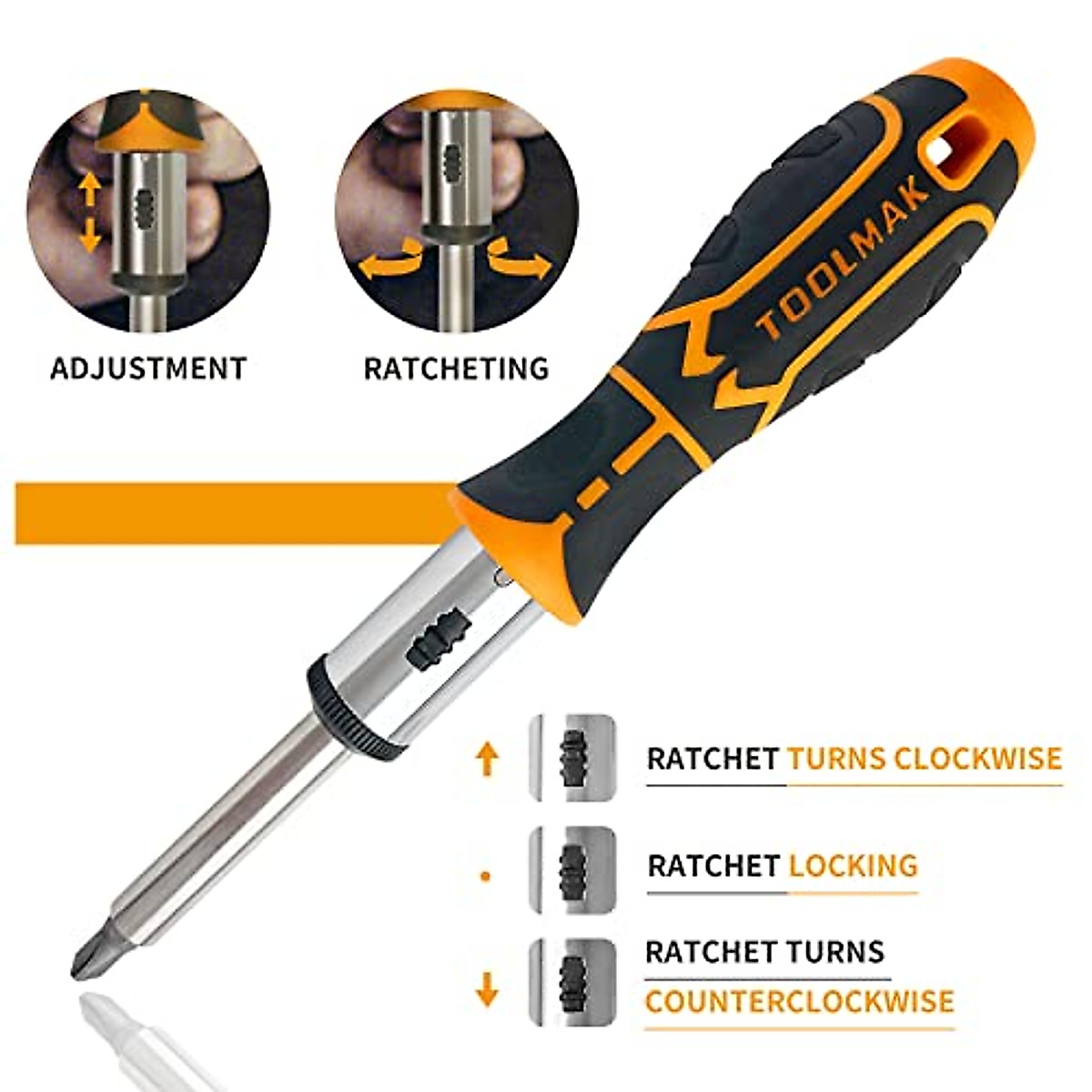 Ratcheting Screwdriver Set TOOLMAK 31pcs Magnetic Screwdriver Bit Set with 2pcs Precision Screwdriver, Repair Tool Kits for Furniture Car Bike Computer