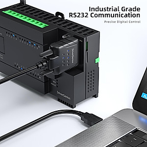 DriverGenius USB to Serial RS232 DB9 Adapter Cable with 9 x LED Indicators - Prolific PL2303 - Compatible with Windows 11, macOS Sequoia 15.1.1, Linux (USB232A-E-A, 3ft/1m)