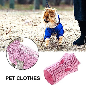 Knitted Pomeranian Teddy Jacket Breathable Turtleneck Pets Insulation Clothes Puppy Leisure Warm Clothing for Small and Medium Dog