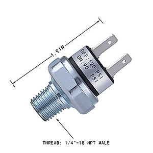 Air Pressure Switch 90-120 PSI Pressure Switch 1/4"-18 NPT DC 24V 12V Pressure Switch Air Compressor Pressure Switch 90PSI Pressure Switch 120PSI Pressure Switch
