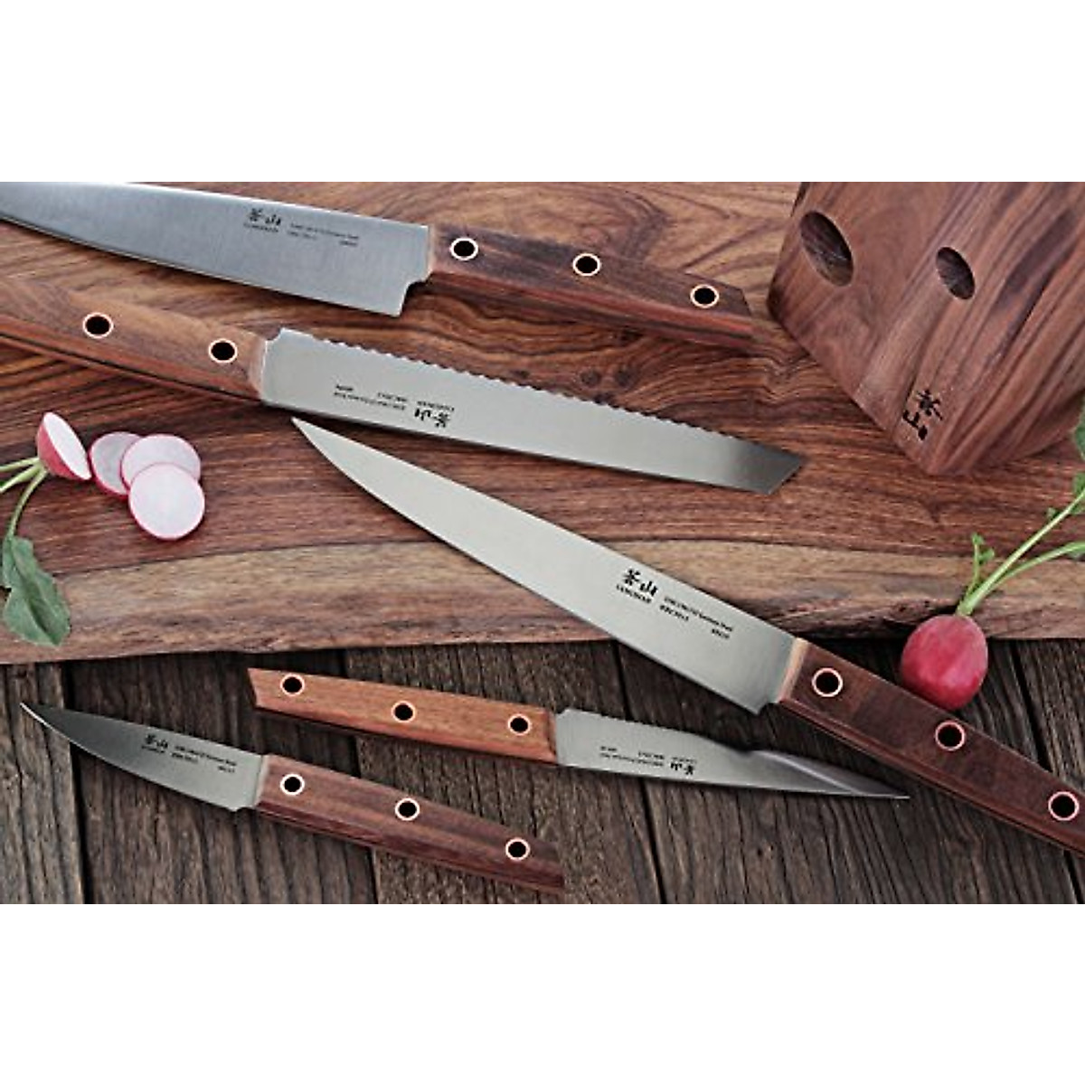 Cangshan W Series 6 Piece German Steel Knife Block Set, Walnut