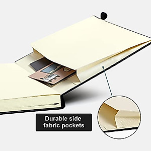 CAGIE Lined Journal Notebook, 320 Pages College Ruled Notebook, 100 Gsm Paper Thick Journal, A5 Hardcover Leather Journals for Writing, 5.7x8.3In, Black