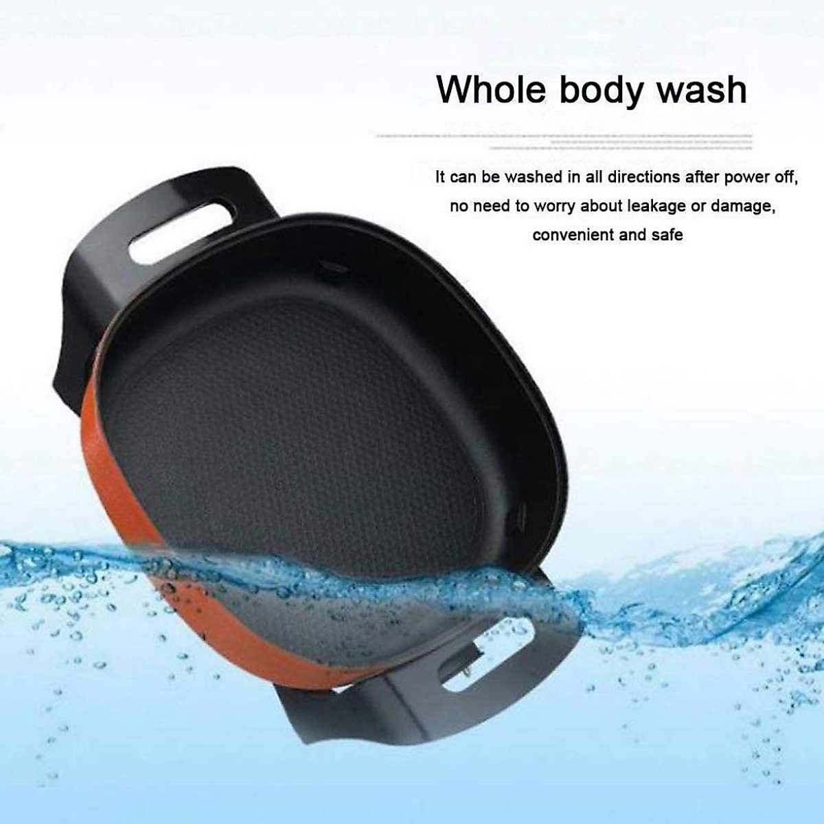 KJHD Orange Frying Pan, Non-stick Deep Dish Heavy Duty Electric Skillet with Tempered Glass Vented Lid and Easy-Pour Spout, Dishwasher Safe