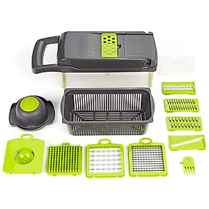 Vegetable Chopper Multifunctional 14 in 1 food chopper Fruit Chopper Dicer Cutter Onion veggie chopper with container Egg slicer Vegetable Slicer Cutter Kitchen chopper Mandolin slicer