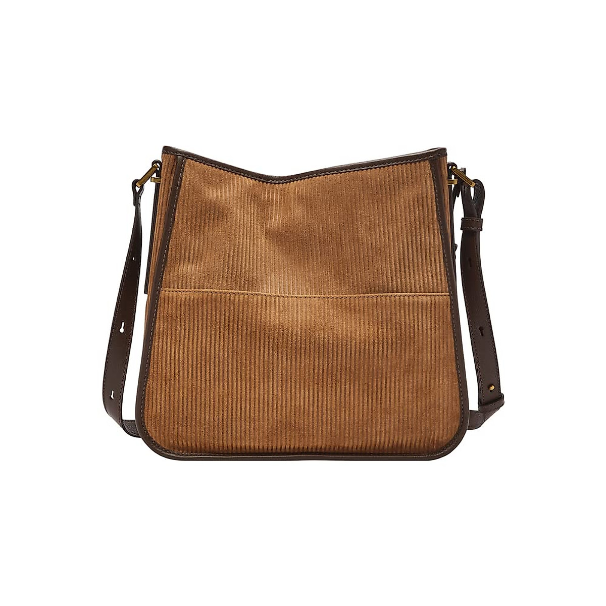 Fossil Women's Heritage Suede Leather Hobo Purse Handbag, Camel (Model: ZB1815249)