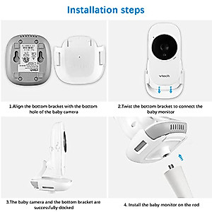 Koroao Flexible Twist Mount for VTech VM819/VM3252 Baby Monitor Without Tools or Wall Damage