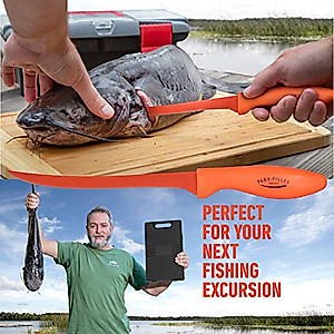 Flex Fillet Fishing Cutlery Set with Sharpening Steel, Cutting Board and Durable Leymar Handles, 5-peice
