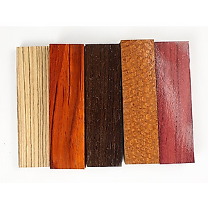 Payne Bros Custom Knives Variety pack of 5 wood scales, 5 INCH, for knife making - gun grps - craft supplies (VP18)