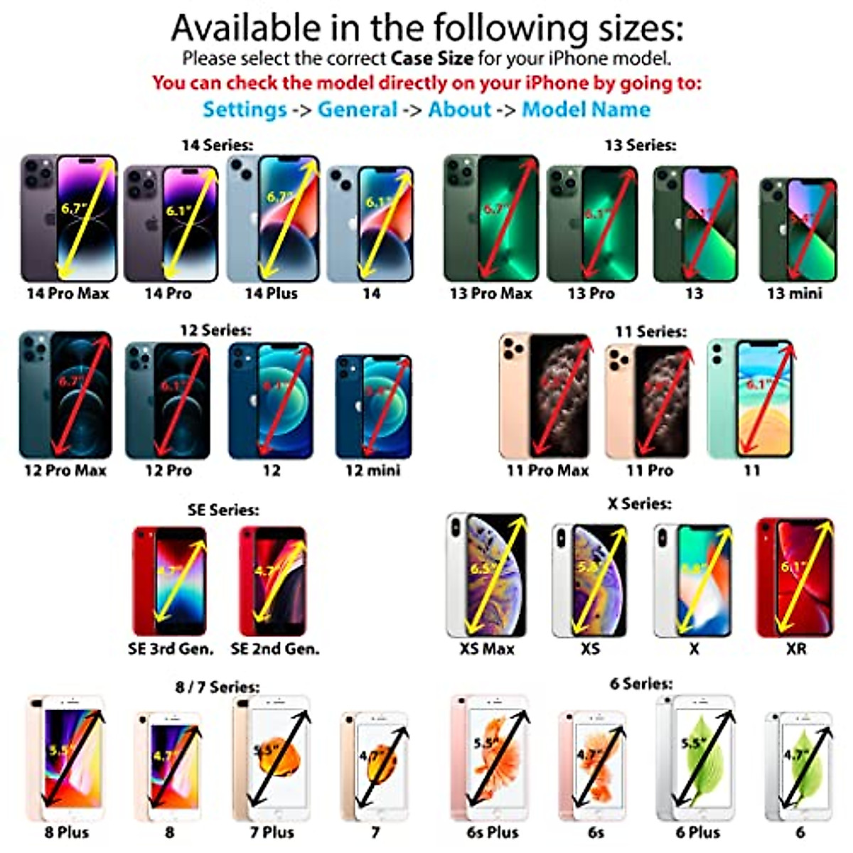 Liana Cases Custom Case for iPhone 14 Pro Max 13 mini 12 11 SE Xr Xs X 10r 10s 10 8 Plus 7 Create Your Personalized Name Handwritten Style Clear Phone Cover