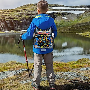 Kacctyen 3 Pcs Pink Clear Backpack for Girl Boy Kid Heavy Duty School Clear Bookbag Transparent Backpack with Lunch Bag(Black,Dinosaur)