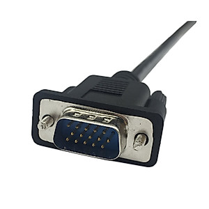 CERRXIAN 1ft VGA SVGA 15 Pin HD15 Male to Male Adapter Video Monitor Cable for PC Laptop TV Porjector(mm)