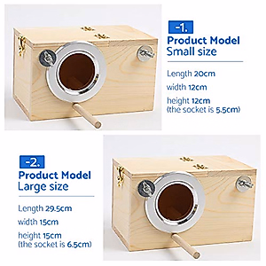 Hurricom Pet Wood Cage,Parakeet Nesting Box, Bird Nest Breeding Box Cage Wood House for Finch Lovebirds Cockatiel Budgie Conure Parrot