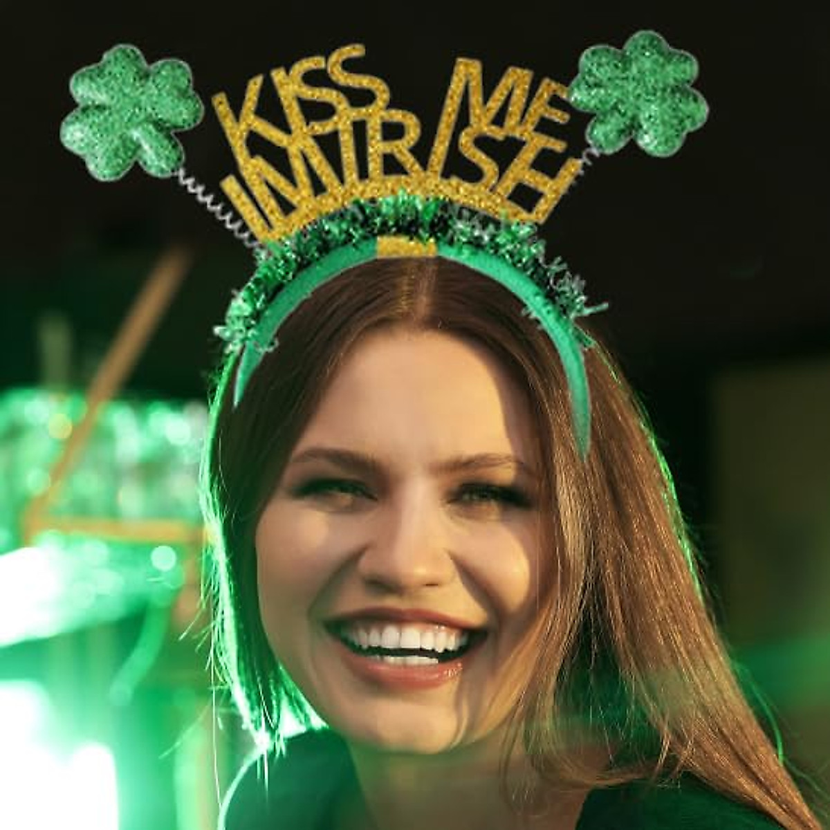 CLOACE St.Patrick Day Clover Headbands Green Shamrocks Hairband Sequins Irish Hair Hoop Parade Party Costume Hair Accesories