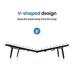 Roasting Rack for Roasting Pan,Baking Rack for Cooking, Roasting, Cooling and Grilling,V Shape Non-Stick Wire Rack,10×8" Black