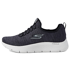 Skechers Men's Gowalk Flex-Athletic Slip-On Casual Walking Shoes with Air Cooled Foam Sneakers, Black/White 2, 9.5