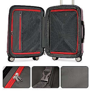 GinzaTravel Luggage Expandable 3 Piece Sets Rare Color PC+ABS Suitcase Set with Smooth wheels and TSA lock