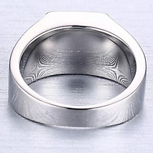 Jude Jewelers Stainless Steel Square Cut Blue Gemstone Ring (Blue, 9)