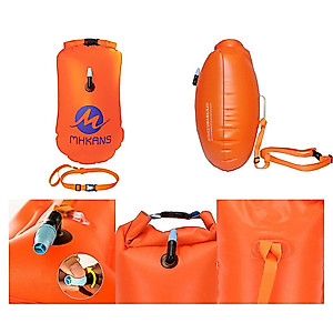 YMLHOME Swim Buoy 20L Swimming Safety Buoy Float Dry Bag with Adjustable Waist Belt and Waterproof Cell Phone Bag for Open Water Swimmers and Safer Swim Training (Green)