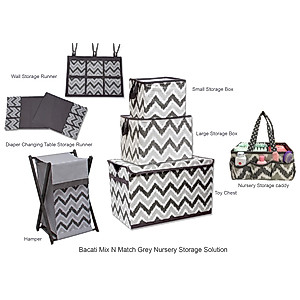 Bacati - 2 Pack Crib Fitted Sheets - Mix and Match Ikat Zigzag Chevron Soft Breathable 100% Cotton Percale Baby Sheets - Fits Standard 28 x 52 X 5 inches Crib & Toddler Mattresses (Grey)