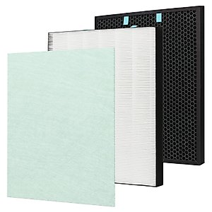 Replacement Post Filter and Carbon Pre Filter compatible for Bissell Air400, 1 Pre Filter + 1 Carbon Post Filter, Compared to Part # 2521 and 2520