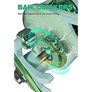 Hautton Baitcasting Fishing reels Macaroon CP200 Beginner's Edition,Baitcaster Reel,17.64 Lbs Max Drag,7.2:1 Gear Ratio,5+1BB Carbon Fiber Frame