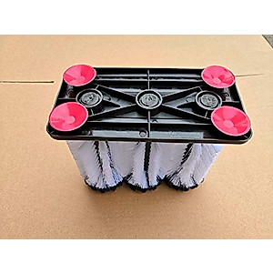 Water Bottle Cleaning Brush Glass Cup Washer with Suction Base 3 Head Bristle Brush for Beer Cup, Long Leg Cup, Red Wine Glass and More Bar Kitchen Sink Home Tools