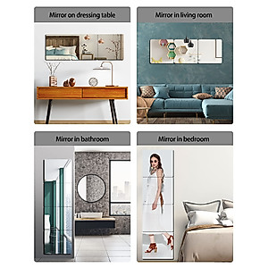 BQRIS Kids Safety Unbreakable Mirror,Acrylic Shatterproof Mirrors Full Length,Extra Thick1/8 12"x12"x4 Pack,Children Non Glass Stick on Mirror,Gym Mirrors for Home Workout,Bedroom Body Mirrors Wall