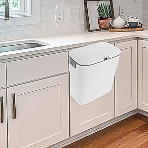 HOMOCONO White Garbage Cans for Kitchen Small Kitchen Trash Can Under Desk Trash Can Pp Abs Office Trash Can