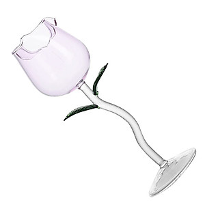 Cabilock Rose Cocktail Glass Wine Goblet Glasses Cocktail Glass Creative Whiskey Wine Champagne Glass Cup Party Wine Glass (Pink)