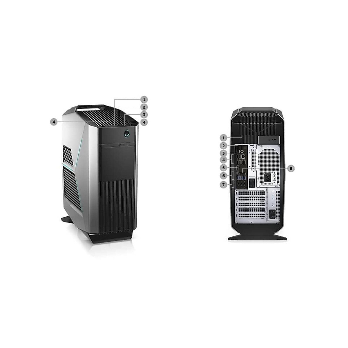 Dell Alienware Aurora PC Liquid Cooled i7-8700K, NVIDIA GeForce RTX 2080 8GB DDR6 16GB RAM, 256GB PCIe NVMe SSD + 2TB HDD, AWAUR7-7066SLV-PUS R7 (Renewed)