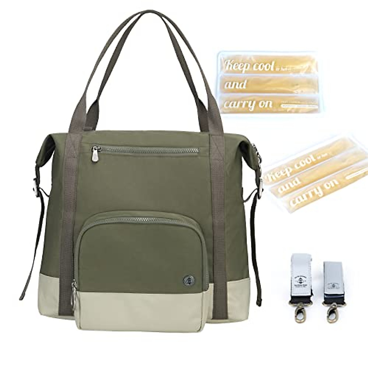 Humble Bee Kokoro All Heart Convertible Diaper Bag for Men & Women: Converts from Backpack to Tote, Spacious Compartments, Multiple Pockets, Removable Accessories & Stroller Strap Design (Olive Dusk)