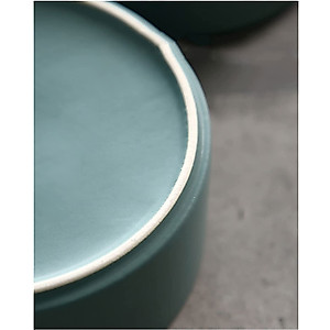 DHAEY Fruit Bowl Fruit Holder Large Fruit Bowl Dessert Bowl Household Wooden Foot Personalized Ceramic Bowl Kitchen (Color : Green)