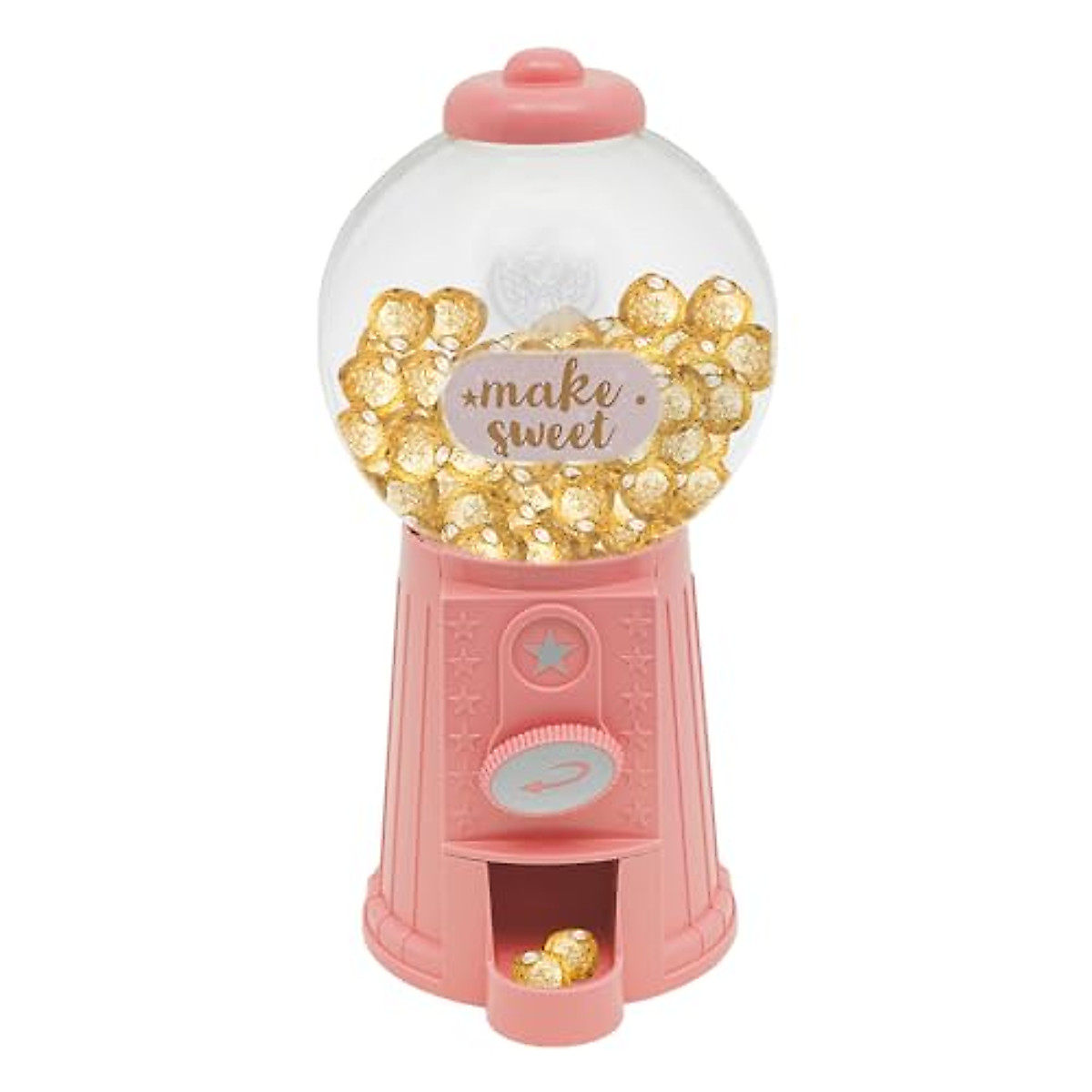 Candy Dispenser,Manual Mini Candy Machine Dispense,Freestanding Ball Bulk Vending Machine,Classic Bubble Capsule Toys Candy Dispenser,for Home,Retail Store,Amusement Park,Shopping Mall(Pink)