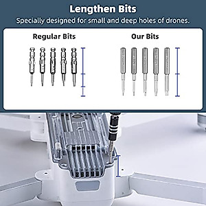 HeiyRC 36-in-1 Precision Magnetic Screwdriver Set Long Bits Driver Home Improvement Repair Tools Kit for Game Console PC Tablet Laptop Phone General Household Repair