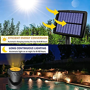 AVEKI Solar Pond Spotlights, 12 LED Solar Underwater Lights with Dual Head Waterproof Submarine Landscape Spotlight Security Lighting for Outdoor Patio Ganden Fountain Pond