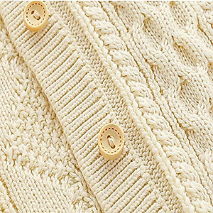 Infant Baby Boys Cardigan Crochet Sweater Toddler Knit Button up Casual Sweatshirt Beige