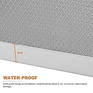 YARNOW Stainless Steel Mesh Wastebasket Trash Can Rectangular Open Top Waste Basket Bin for Home Office Kitchen (Silver)