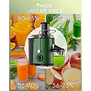 MAMA'S CHOICE Juicer Machine, 800W Juice Extractor with 3'' Big Mouth, 3 Speed Centrifugal Juicer for Whole Fruit Vegetable, Easy to Clean, Non-Slip Feet, BPA-Free