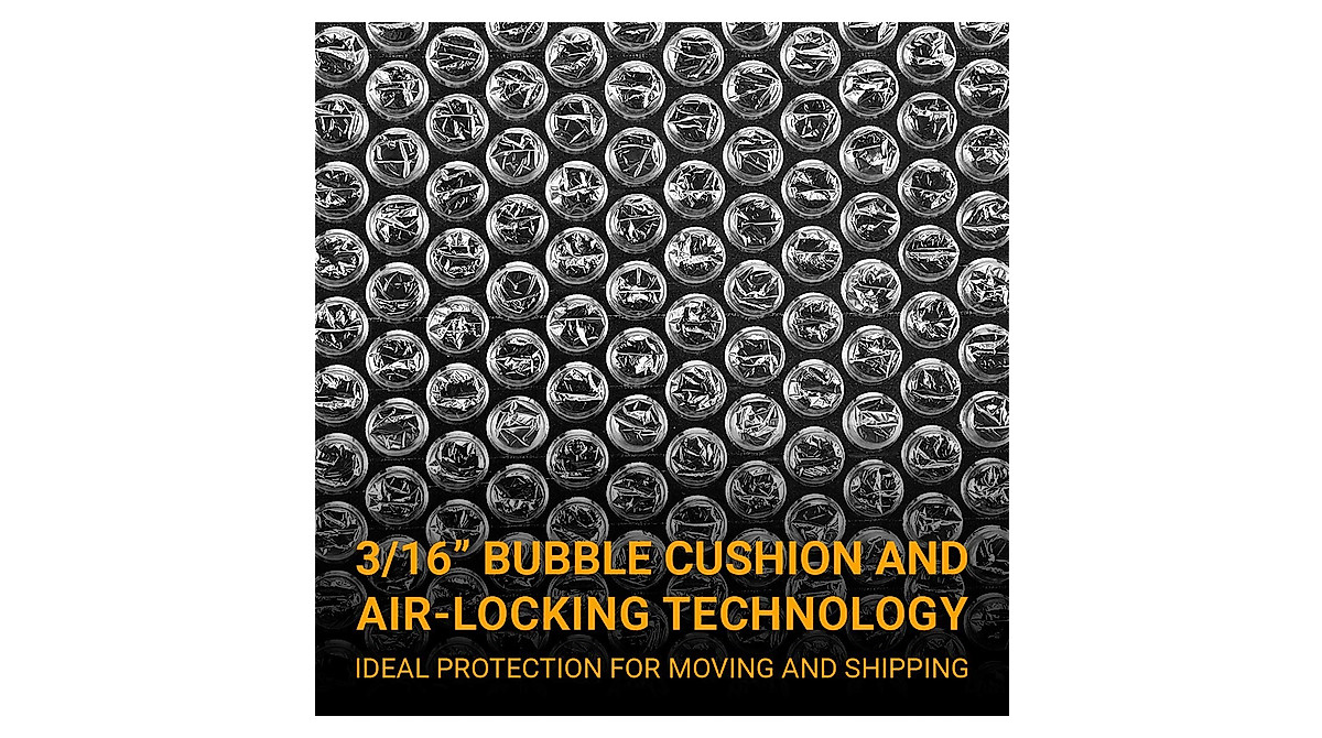 Heavy-Duty Bubble Cushion Wrap Pack - 2 Rolls for Shipping & Moving