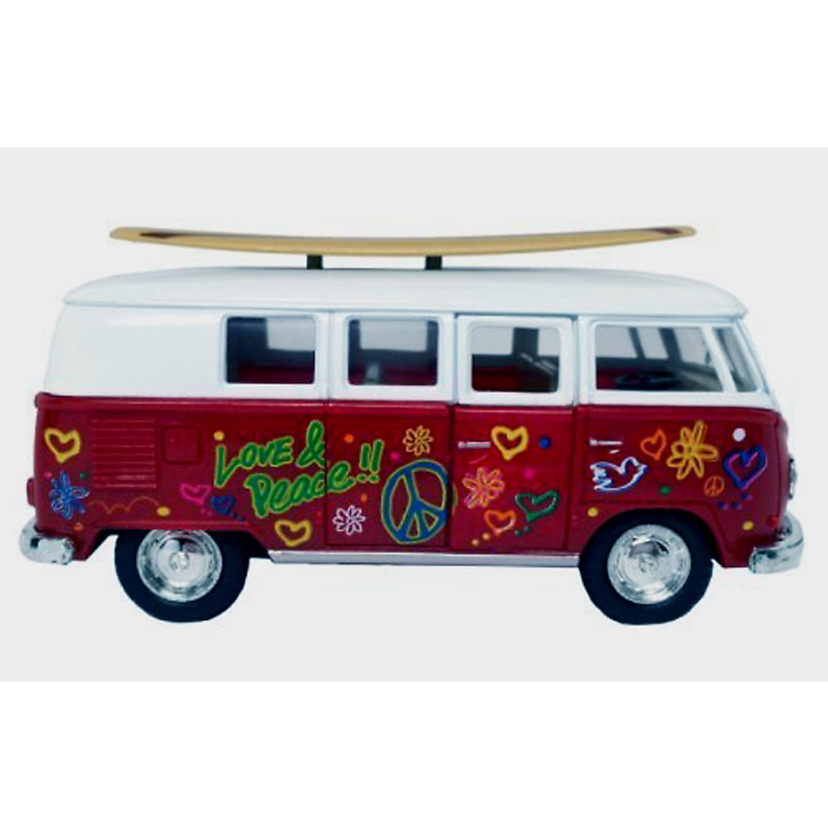 Hawaiian Collectible 1962 Bus Peace & Love with Surfboard