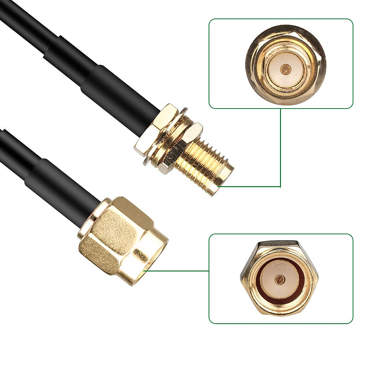 traderplus 3-Pack 10FT RP-SMA Male to Female Extension Cable WiFi Router Antenna Extender