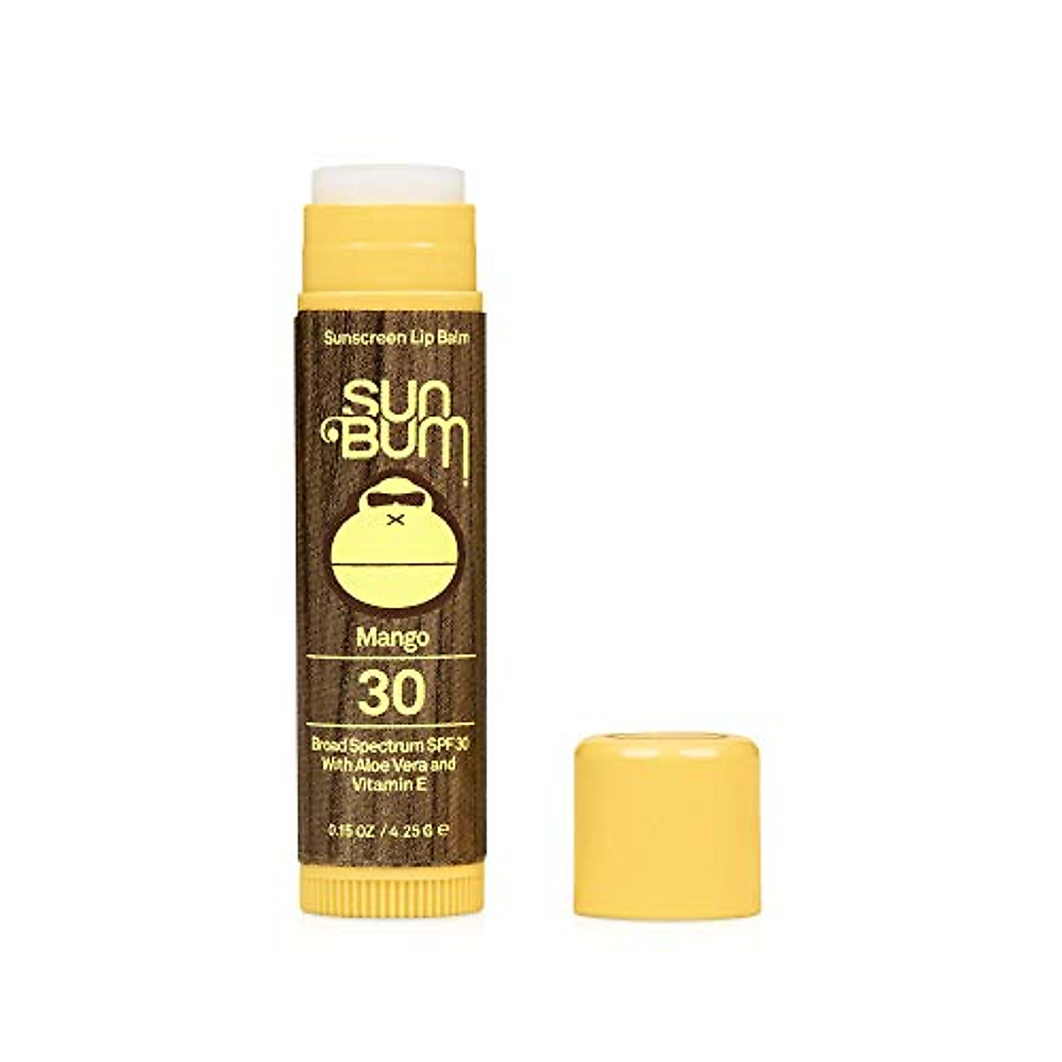 Sun Bum SPF 30 Sunscreen Lip Balm | Vegan and Cruelty Free Broad Spectrum UVA/UVB Lip Care with Aloe and Vitamin E for Moisturized Lips | Mango Flavor |.15 oz